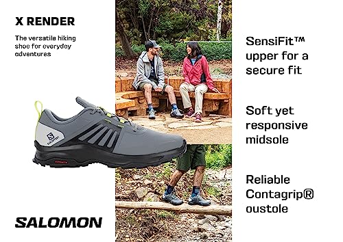 Salomon Men's X-Render Hiking Shoe, Quiet Shade/Black/Lunar Rock, 11