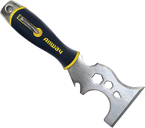 ALLWAY DSXG16 Soft Grip 16-in-1 Painter's Multi Tool with Hammer End and 2 Screwdriver Bits