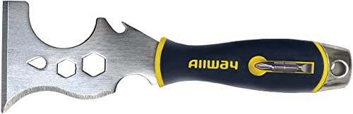 ALLWAY DSXG16 Soft Grip 16-in-1 Painter's Multi Tool with Hammer End and 2 Screwdriver Bits