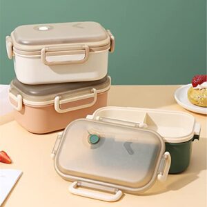 Tinaforld Large Salad Container for Lunch - Better Adult Bento Lunch Box 1000ML,3-Compartment Tray 2-layer, Stackable, BPA-Free