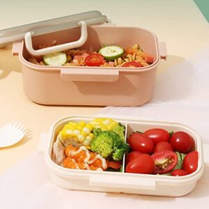 Tinaforld Large Salad Container for Lunch - Better Adult Bento Lunch Box 1000ML,3-Compartment Tray 2-layer, Stackable, BPA-Free