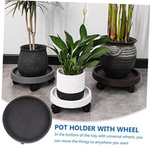 Yardwe Flower Pot Base Carts with Wheels Heavy Duty House Plants Round Planter Plant Caddy on Wheels Rolling Plant Stands Plant Roller Base Flower Pot Stand with Wheel Rolling Pot Tray