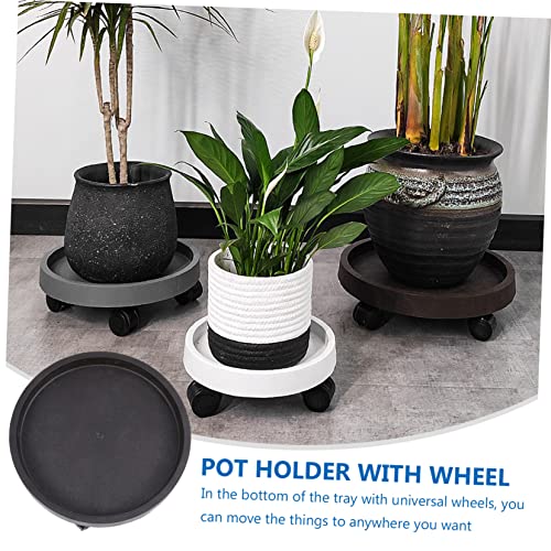 Yardwe Flower Pot Base Carts with Wheels Heavy Duty House Plants Round Planter Plant Caddy on Wheels Rolling Plant Stands Plant Roller Base Flower Pot Stand with Wheel Rolling Pot Tray