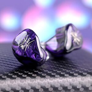 Linsoul Kiwi Ears Quartet 2DD+2BA Hybrid In-Ear Monitor, HiFi Earphones with Hand-crafted Resin Shell, Detachable OFC Silver-plated IEM Cable for Audiophile Musician DJ Studio Gaming (Purple, Quartet)