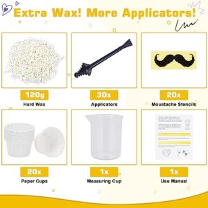 Auperwel 120g Wax Nose Wax Kit - Includes 30 Applicators for Quick & Painless Nose Hair Waxing, Perfect for Men and Women, Long Lasting Nose Hair Remover Wax Kit with 20-30 Uses - Black