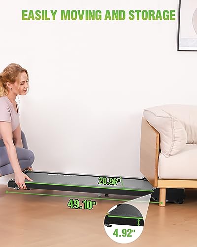 Walking Pad, AKLUER 2 in 1 Walking Pad Treadmill, 2.25 HP Under Desk Treadmill with 265 Weight Capacity, Portable Walking Treadmill for Home, Office, Light Weight Electric Walking Jogging Machine