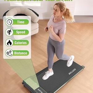 Walking Pad, AKLUER 2 in 1 Walking Pad Treadmill, 2.25 HP Under Desk Treadmill with 265 Weight Capacity, Portable Walking Treadmill for Home, Office, Light Weight Electric Walking Jogging Machine