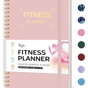 Fitness Workout Journal for Women & Men, A5(5.5" x 8.2") Workout Log Book Planner for Tracking, Progress, and Achieving Your Wellness Goals-Pink