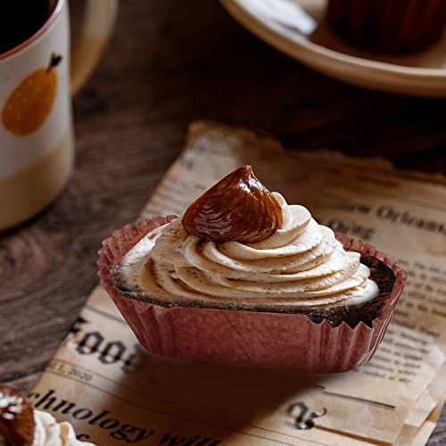 1000Pcs Oval Cake Cups, Boat Shape Paper Cups,Disposable Paper Liner Bread Loaf Pans, Loaf Liners for Baking Cupcake Muffin Bread (Coffee)