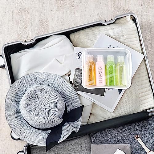 Cosywell Travel Size Toiletries Plastic Squeeze Bottles 4pcs 3.4 oz TSA Approved Travel Bottles for Toiletries Refillable Cosmetic Containers Kit Leakproof Shampoo Conditioner Travel Essentials