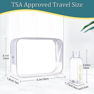 Cosywell Travel Size Toiletries Plastic Squeeze Bottles 4pcs 3.4 oz TSA Approved Travel Bottles for Toiletries Refillable Cosmetic Containers Kit Leakproof Shampoo Conditioner Travel Essentials