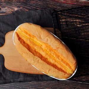 Kichvoe Mini Cake Pans Oval Toast Loaf Pan Baking Bread Cheesecake Non-stick Cake Molds Aluminum Alloy DIY Bread Tray for Oven Kitchen Bakery Tools Silver Mini Loaf Pan