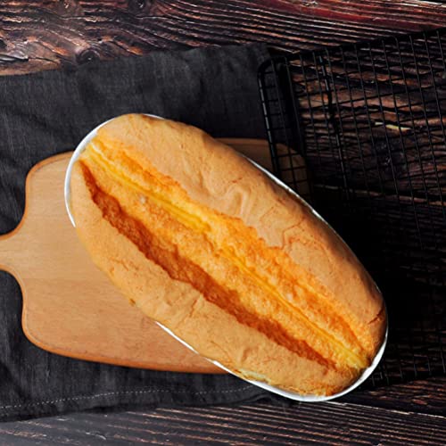 Kichvoe Mini Cake Pans Oval Toast Loaf Pan Baking Bread Cheesecake Non-stick Cake Molds Aluminum Alloy DIY Bread Tray for Oven Kitchen Bakery Tools Silver Mini Loaf Pan