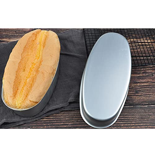 Kichvoe Mini Cake Pans Oval Toast Loaf Pan Baking Bread Cheesecake Non-stick Cake Molds Aluminum Alloy DIY Bread Tray for Oven Kitchen Bakery Tools Silver Mini Loaf Pan