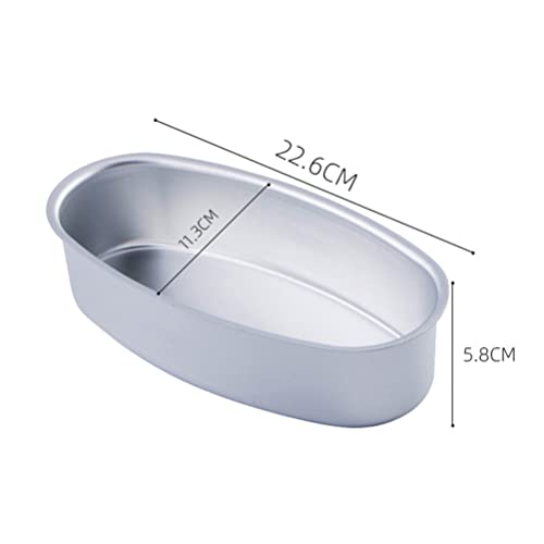 Kichvoe Mini Cake Pans Oval Toast Loaf Pan Baking Bread Cheesecake Non-stick Cake Molds Aluminum Alloy DIY Bread Tray for Oven Kitchen Bakery Tools Silver Mini Loaf Pan