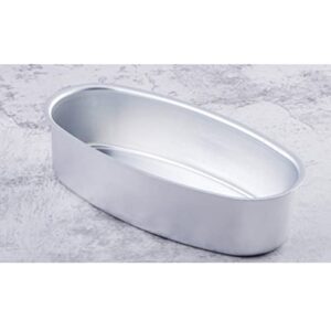 Kichvoe Mini Cake Pans Oval Toast Loaf Pan Baking Bread Cheesecake Non-stick Cake Molds Aluminum Alloy DIY Bread Tray for Oven Kitchen Bakery Tools Silver Mini Loaf Pan