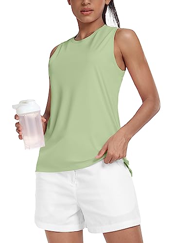 Hiverlay Workout Tank Tops for Women Loose Sleeveless Athletic Exercise Sports Gym Muscle Running Shirts Green s