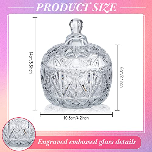 Tanlade 8 Pcs Glass Candy Jar with Lid Halloween Candy Bowl with Lids Crystal Candy Jar with Cover Cute Snack Candy Dish for Halloween Home Party Wedding Decoration, 260ml/ 9oz(Clear)