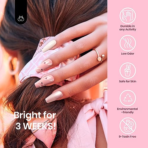 Beetles Gel Nail Polish 23Pcs Nail Set Dare to Bare Collection Nude Pink White Neutral Soak off Uv Led Lamp Needed Manicure with 3Pcs Base Matte and Glossy Top All Seasons for Girls Women