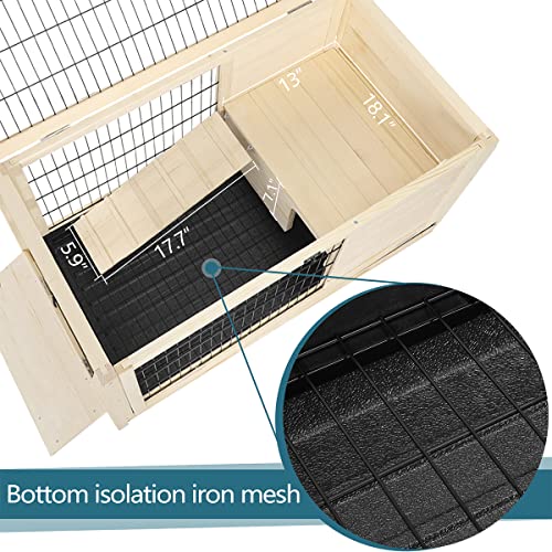 Guinea Pig Cage Hamster Cages Wooden Indoor Ferret Cage with Hideout, Leak Proof Plastic Tray & Openable Top, 2 Levels Small Animal Cage for Chinchilla, Hedgehogs, Squirrel, Gerbils1