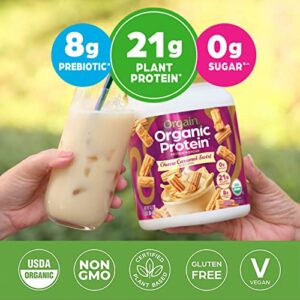 Orgain Organic Vegan Protein Powder, Churro Caramel Swirl - 21g Plant Based Protein, Gluten Free, Dairy Free, Lactose Free, Soy Free, No Sugar Added, Kosher, For Smoothies & Shakes - 1.02lb