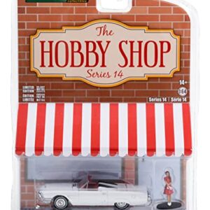 1965 Thunderbird Convertible White and Woman in Dress The Hobby Shop Series 14 1/64 Diecast Model Car by Greenlight 97140 B