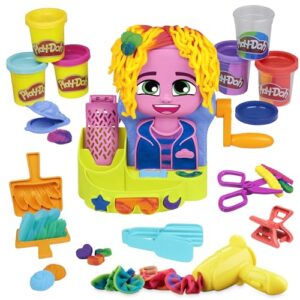 play-doh hair stylin' salon playset with 6 cans, pretend play toys for girls and boys ages 3 and up