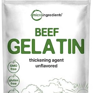 Beef Gelatin Powder | Grass Fed, 2lbs | Unflavored Thickening Agent, Pasture Raised Source, Rich in Natural Protein | Great for Cooking & Baking | Non-GMO