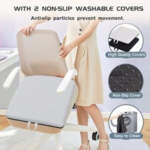 Super Large & Thick Gel Seat Cushion for Long Sitting, Office Chair Cushion for Car, Wheelchair, Desk, Stadium- Hip, Coccyx, Sciatica, Pressure Sores Tailbone Pain Relief Pad, Seat Cushion