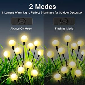 Slyuexu Decorative Solar Garden Lights Outdoor Waterproof: 4Pack 24LEDs Vibrant Wind Swaying Dancing Firefly Outside Decor, High Flexible Wire, Bright Solar Powered Decoration for Yard Patio Lawn Path