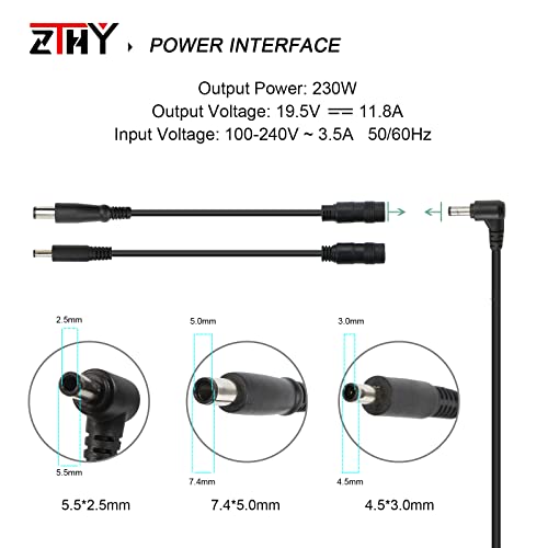 230W 19.5V 11.8A AC Adapter Laptop Charger for MSI GS66 GS76 GS75 GS65 WS65 WS66 WS75 WS76 GE63 GE75 GE73 GE65 GP73 GP63 GP65 GP75 GE72MVR GE62MVR P65 GT62VR GT72 A17-230P1A A12-230P1A Power Supply