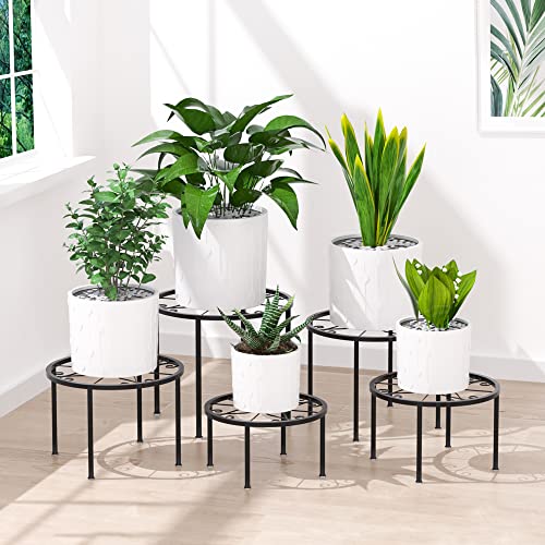 CADANI 5-Pack Decent Metal Plant Stands, Anti-Rust Iron Flower Pot Stand, Heavy Duty Plant Pot Shelf, Decoration Racks for Home Indoor and Outdoor