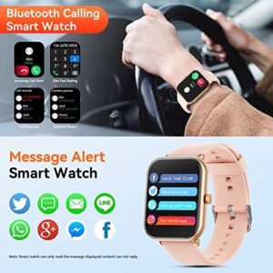 Smart Watch 1.96″ with Bluetooth Call Message Alert, Smart Watch for Women with Heart Rate Blood Pressure Blood Oxygen Sleep Body Temperature Monitoring, 350mAh with 100+ Sports Modes for iOS, Android