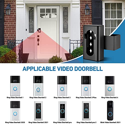 Anti-Theft Video Doorbell Mount, No-Drill Ring Video Doorbells Holder, Camera Doorbell Mount Not Block Sensor, Adjustable Blink Doorbell Bracket for Home/Apartment/Office Room