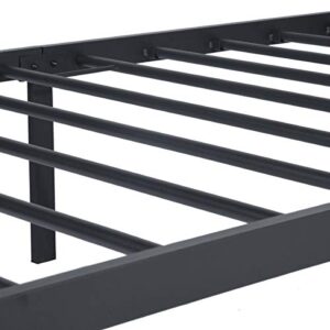 SYING88 LT Double Size Single Metal Bed Frame - Black Low Profile for Adults and Children with Headboard and Large Storage Space for Boys Girls