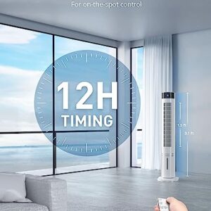 Paris Rhône Portable Air Conditioners 3-IN-1 Evaporative Air Cooler, 3 Speeds Air Conditioner Portable for 1 Room with Remote, 12H Timer, 60° Oscillation Swamp Cooler Fans for Bedroom