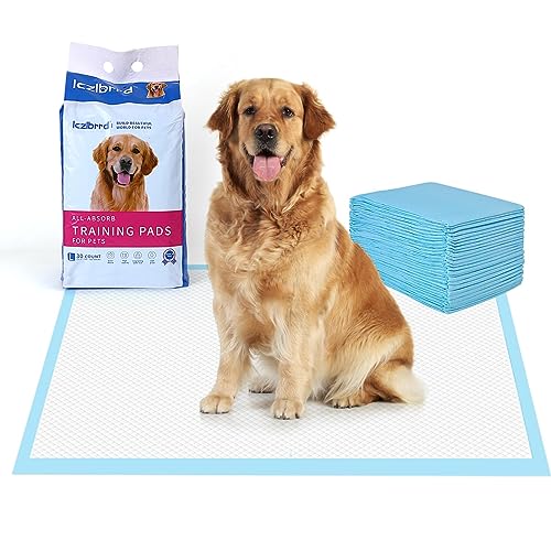 LCZLBRRD Large 23.5x35 Inches Training Pads,30 Counts-Disposable Polymer Super Absorbent Puppy Pads,Leakproof Pee Pads for Dogs,Puppies,Cats,Rabbits.