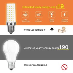 Intpro LED Corn Light Bulb LED Bulb 150W Equivalent 1500 Lumen 3000K Warm Light 12W E26/E27 Base Non-dimmable Ceiling Fan Corn Lighting for Home Garage Warehouse Indoor LED Corn Bulbs