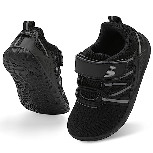 BARERUN Infant Baby Walking Shoes Crib Shoes Toddler Shoes Boys Running Shoes Girls Running Shoes Black Size 5 Toddler