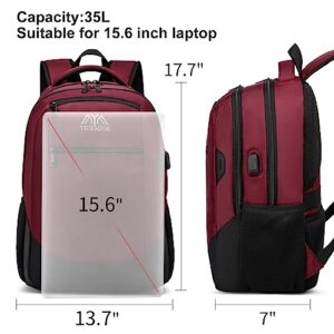 Bookbag Sports Backpack, Slim Lightweight Durable Laptop Backpack for School Travel College Bag with USB Charging Port Computer Bag Gifts for Men & Women Fits 15.6 Inch Notebook Over 3 Years Old