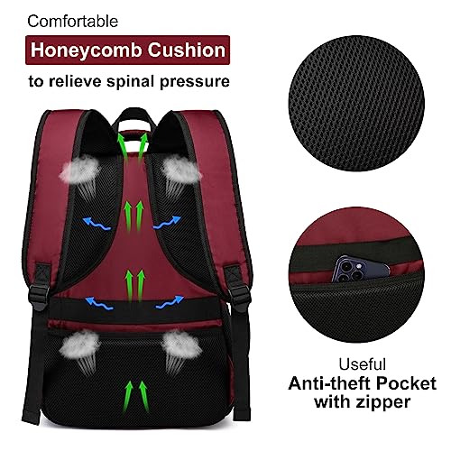 Bookbag Sports Backpack, Slim Lightweight Durable Laptop Backpack for School Travel College Bag with USB Charging Port Computer Bag Gifts for Men & Women Fits 15.6 Inch Notebook Over 3 Years Old