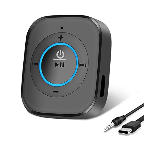 IDIGMALL 2023 Latest Bluetooth 5.3 Audio Receiver for Speaker, Wireless 3.5mm Aux Hi-Fi Music Adapter w/Noise Cancelling Mic & Hands-Free for Car Stereo Home Amp w/Headphones Jack/RCA, 20H Playtime