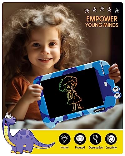 VNVDFLM 8.8 Dino LCD Writing Tablet for Kids Doodle Board Drawing Pad Birthday Gifts for 3 4 5 6 7 8 Year Old Boys and Girls (Blue Camo)