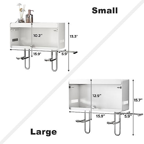 Over Toilet Storage Shelf, 2-Tier Over The Toilet Shelf Organizer for Bathroom, No Drilling Toilet Cabinets with Adhesive Base, Space Saver Behind Toilet Bathroom Organizer Rack for Paper Shampoos（S）