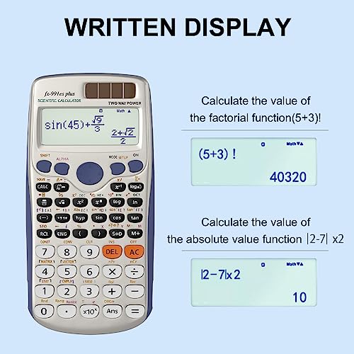 IPEROT Scientific Calculators, Solar Scientific Calculator Large Screen 417 Function, Calculators Very Suitable for High School and College Students Calculus Algebra and Other Math Textbooks (Solar)