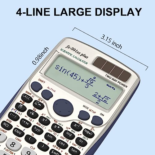 IPEROT Scientific Calculators, Solar Scientific Calculator Large Screen 417 Function, Calculators Very Suitable for High School and College Students Calculus Algebra and Other Math Textbooks (Solar)