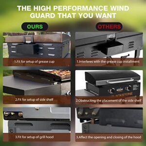 Upgraded Wind Guard for Blackstone Griddle 36",Blackstone Accessories Magnetic Stainless Steel,Grill Accessories Wind Screens Saving Propane,Protect Flame Hold Heat,Compatible with Rear Grease Cup