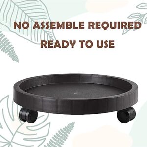 NAZKAEN 14.2 Inch Planter Caddies Rolling Saucer Caddy with Wheels, Heavy Duty Wheeled Stand for Potted Plant, Round Coaster Roller Base Tray with Casters, Flower Pot Dolly Holder for Indoor Outdoor