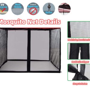 Mosquito Net for 10x10 Canopy Tent,Replacement Mosquito Netting for Gazebo Netting Screen Mosquito Screen Canopy for Camping for Patio Tent 10x10' (Mosquito Netting Only, Black 1)