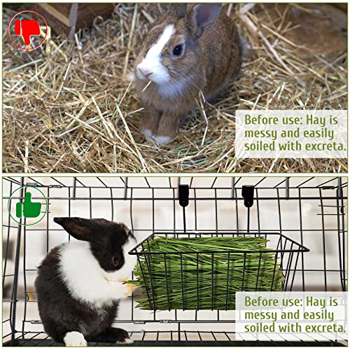 BNOSDM 2 Pack Rabbit Hay Feeder Bunny Hay Holder for Cage Hanging Guinea Pig Hay Rack Mental for Rabbits Bunnies Guinea Pig Chinchilla